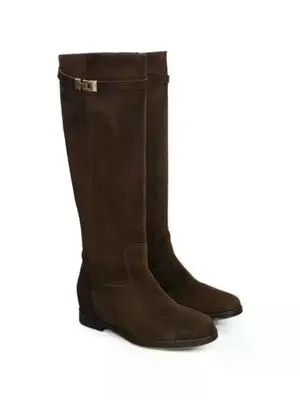 JULIE DEE Knee-high Suede Boots - Brown
