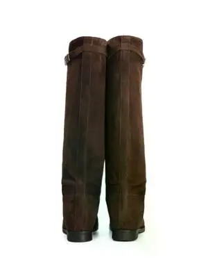 JULIE DEE Knee-high Suede Boots - Brown