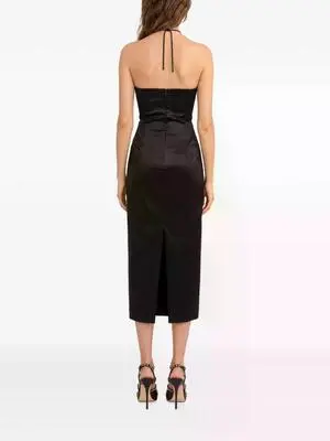 Philipp Plein Satin Midi Dress Flower