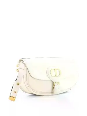 Dior Bobby Flap Bag Leather East West Crossbody Bag - White