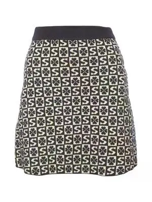 Sandro Felicie Monogram Flared Mini Skirt