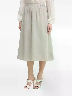 SILVIAN HEACH Elasticated-waist Logo-plaque Midi Skirt