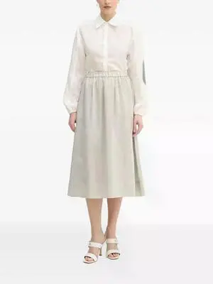 SILVIAN HEACH Elasticated-waist Logo-plaque Midi Skirt