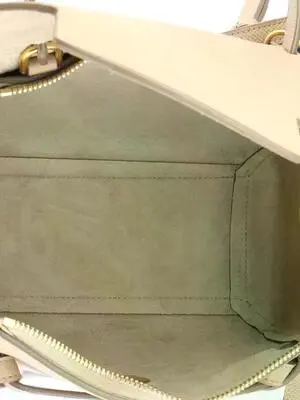 Celine Textured Leather Nano Shoulder Bag - Neutrals