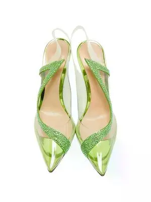 GIANVITO ROSSI Hortensia Crystal-embellished Slingback Pumps