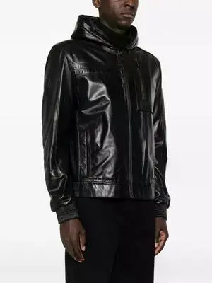 SERGIO MORETTI FIRENZE Hooded Leather Jacket