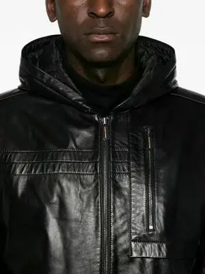 SERGIO MORETTI FIRENZE Hooded Leather Jacket