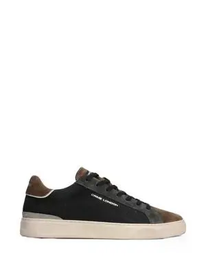 CRIME LONDON Suede-panelled Leather Sneakers - Black