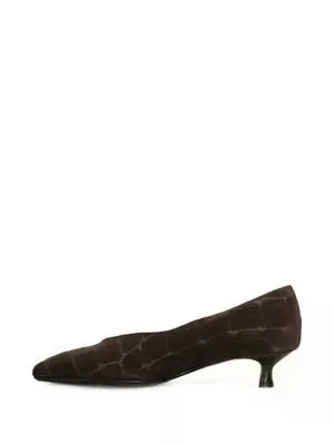L'ARIANNA Croc-effect Suede Pumps