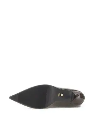 TWENTY FOURHAITCH Unuk Crinkled-patent Pointed-toe Ankle Boots