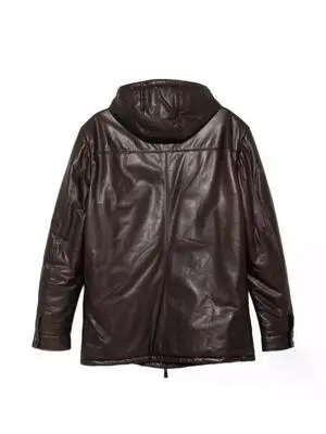 SERGIO MORETTI FIRENZE Hooded Leather Jacket