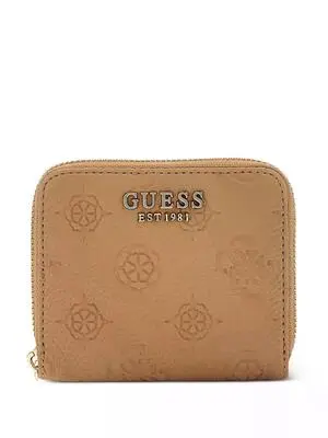 Guess Cresidia Debossed Zip-around Wallet - Neutrals