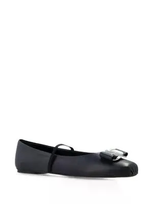 FERRAGAMO Zina Bow-detail Leather Ballet Flats
