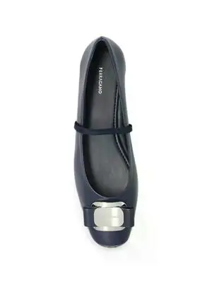 FERRAGAMO Zina Bow-detail Leather Ballet Flats