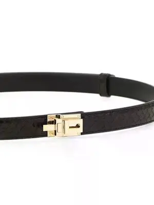 TOM FORD T Latch Python-effect Belt - Brown