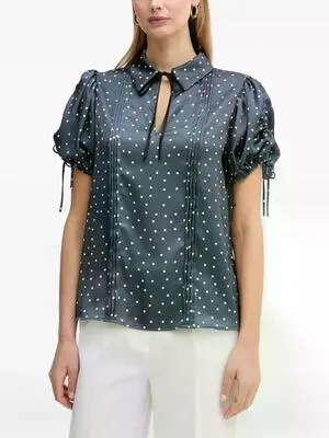 SILVIAN HEACH Polka-dot Pleated Top - Grey