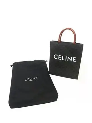Celine 2018-2026 Small Triomphe Coated Canvas Vertical Cabas Tote Satchel