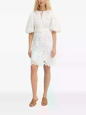 SILVIAN HEACH Guipure-lace Belted Mini Dress - White