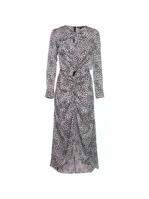 Maje Leopard-print Cut-out Dress