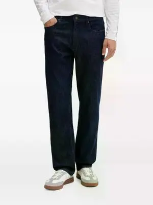 Guess Logo-patch Straight-leg Jeans - Blue