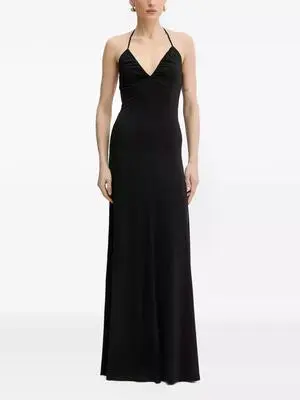SILVIAN HEACH Halterneck Ruched Maxi Dress