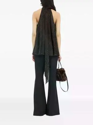 ROTATE BY BIRGER CHRISTENSEN Halterneck Bow Top Leopard
