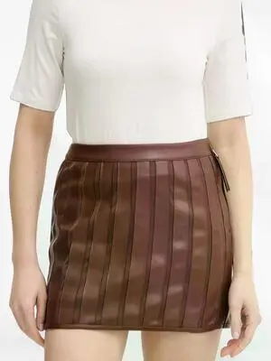 SILVIAN HEACH Manny Pleated Faux-leather Mini Skirt