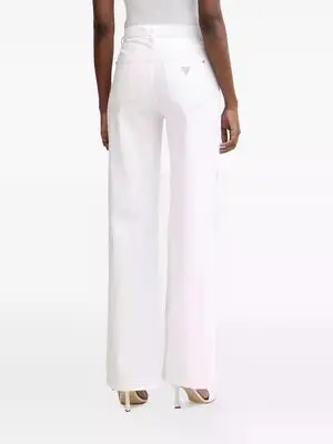 Guess Floral-print Logo-patch Jeans