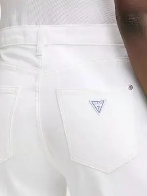 Guess Floral-print Logo-patch Jeans