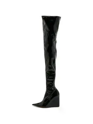 Amina Muaddi Over-the-knee Wedge Boots