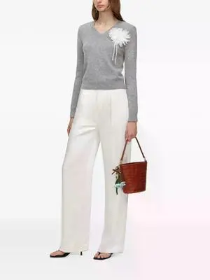 SELF-PORTRAIT Flower Wool Jumper - Grey