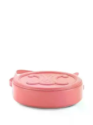 Celine Triomphe Oval Leather Mini Cross Body Bag - Pink