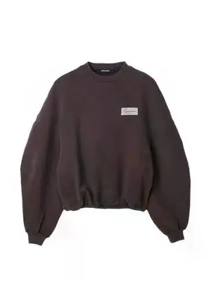 Jacquemus Ruban Logo-patch Drop-shoulder Sweatshirt - Brown