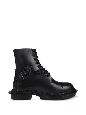 HYACYN 3d-print Lace-up Boots - Black