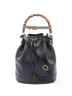 Gucci 2010s Bamboo Diana 2-way Bucket Bag - Black