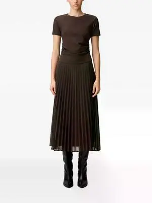 Claudie Pierlot Pleated Bi-material Dress