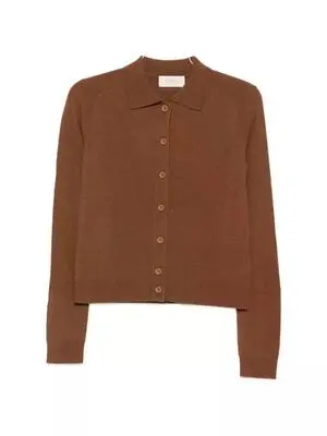I BLUES Button-up Collared Cardigan - Brown