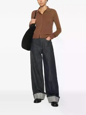 I BLUES Button-up Collared Cardigan