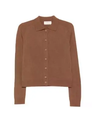 I BLUES Button-up Collared Cardigan - Brown