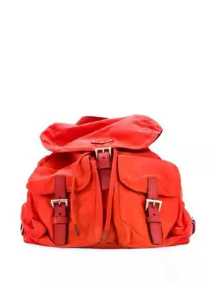 Prada Double Pocket Buckle Tessuto Medium Backpack