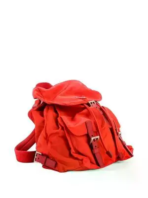 Prada Double Pocket Buckle Tessuto Medium Backpack