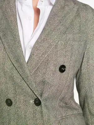CIRCOLO 1901 Herringbone-pattern Double-breasted Jacket