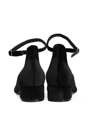 TWENTY FOURHAITCH Crystal-embellished Ankle-strap Flat Pumps