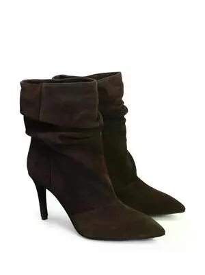 VIA ROMA 15 Draped Pointed-toe Ankle Boots - Brown