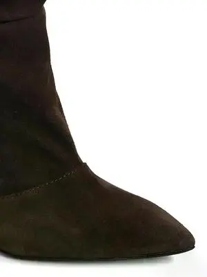 VIA ROMA 15 Draped Pointed-toe Ankle Boots - Brown