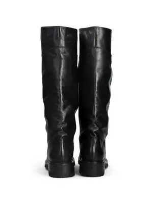STRATEGIA SHOES Layered-cuff Leather Boots
