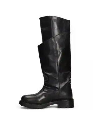STRATEGIA SHOES Layered-cuff Leather Boots