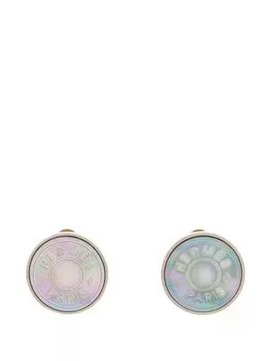 Hermès Sellier Round Earrings - Silver