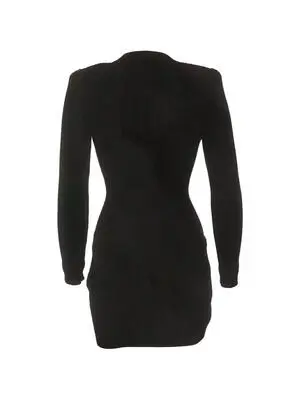 Elisabetta Franchi Double-breasted Rib-knit Mini Dress