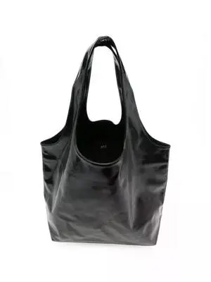 A.p.c. Logo-print Patent-finish Tote Bag